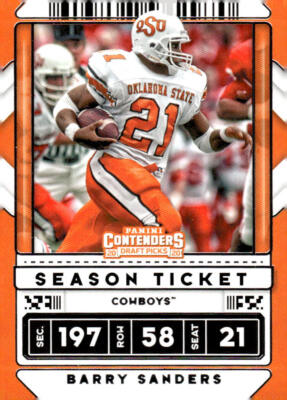 2020 Panini Contenders Draft Picks #9 Barry Sanders | eBay