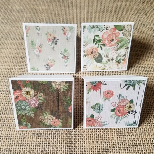 Set of 12 Floral Flowers 2x2 Mini Note Cards Gift Enclosure Place Card ...