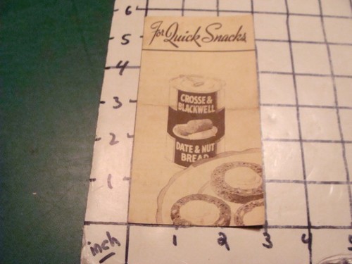 Orig brochure -- for Quick Snacks 00 CROSSE & BLACKWELL Date & Nut ...
