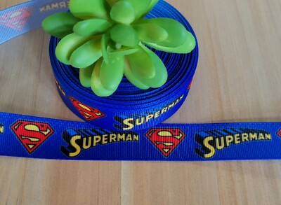 7/8 & 1.5" (1 YD) Superman Grosgrain Ribbon Superhero Marvel Character ...