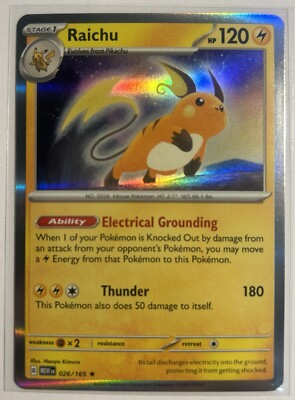 Holo Raichu 026/165 Rare Scarlet and Violet 151 Pokemon TCG NM | eBay