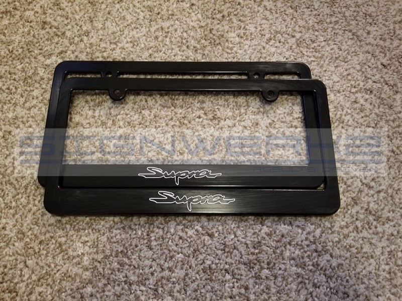 Toyota Supra License Plate Frame outline - Pair | eBay