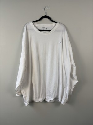 Polo Ralph Lauren Mens Size 5XB Big White Long Sleeve Casual T-Shirt | eBay
