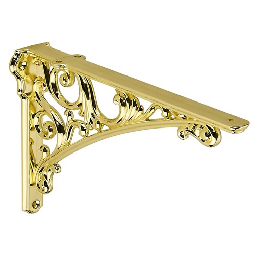 Polished Brass Shelf Bracket 10 Inch, Decorative Brackets for Shelving ...