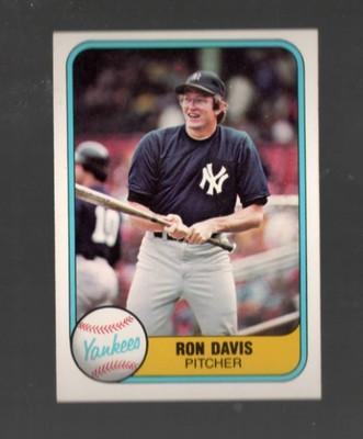 1981 Fleer Baseball Ron Davis New York Yankees #86 Near Mint or Better ...