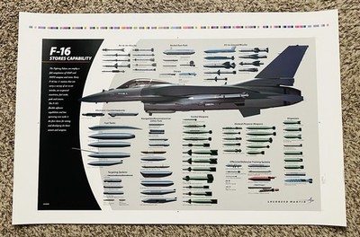 Lockheed Martin Official Factory F-16 Weapons Stores Capability Poster ...