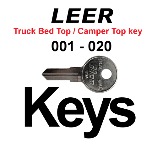Leer Truck Cap Bed Cover Replacement Key Cut to Your Code / series 001 ...