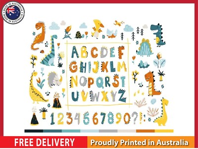 NEW (LAMINATED) Numbers & Alphabet (61X91CM) Animals CHART PICTURE ...