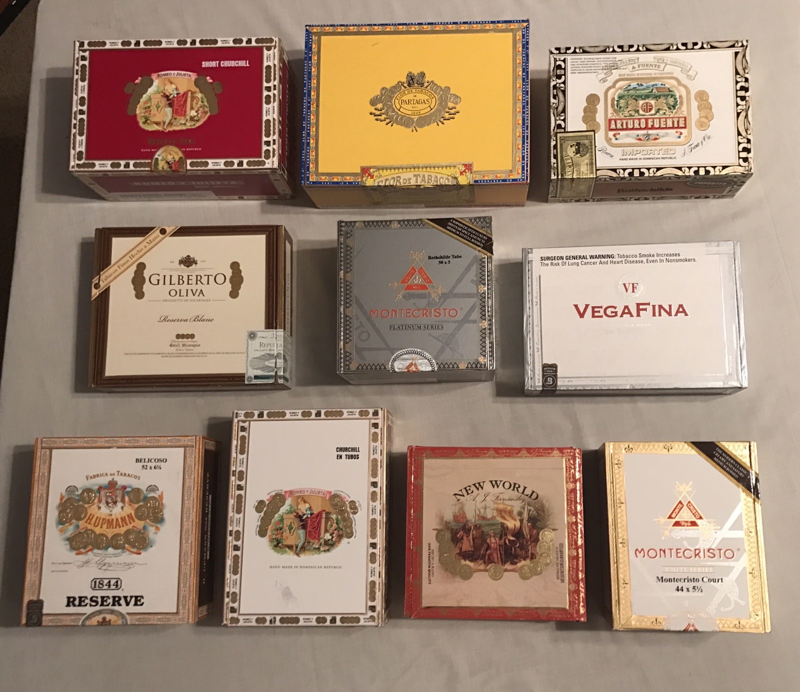 Lot of 10 - DECORATIVE PAPER & WOODEN Cigar Boxes *NICE VARIETY ...