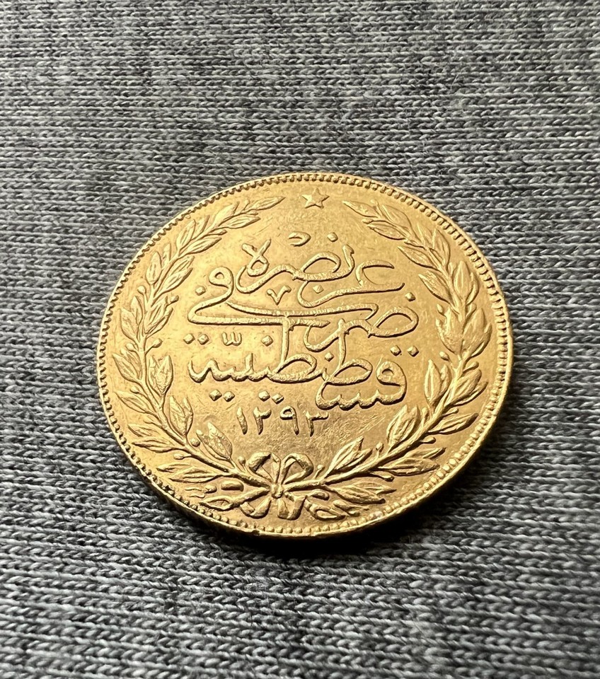 Rare TURKISH OTTOMAN AH 1293 100 KURUSH GOLD Coin 1909 UNC | eBay