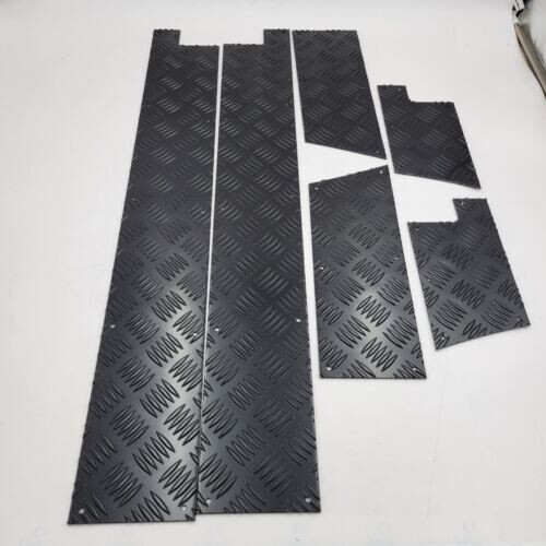LR DEFENDER 90" CHEQUER PLATE FOR LOWER OUTER DOORS IN BLACK 3MM LR565B ...
