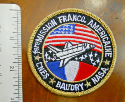NASA FRANCO-AMERICAINE STS51G MISSION PATCH CNES BAUDRY( NEW WITHOUT ...