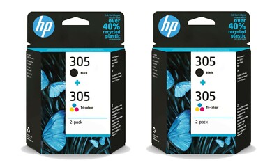 2x Original HP 305 Black & Colour Ink Cartridges For ENVY 6030e Inkjet ...