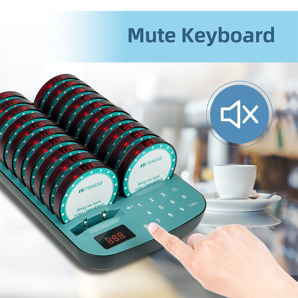 Retekess TD167A AM Restaurant Paging System Guest Queuing 20 Buzzers ...