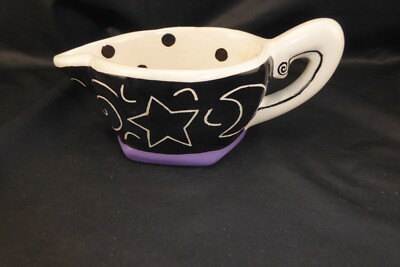 Robin Spear Whimsical Stars Moon Black USA California Creamer | eBay