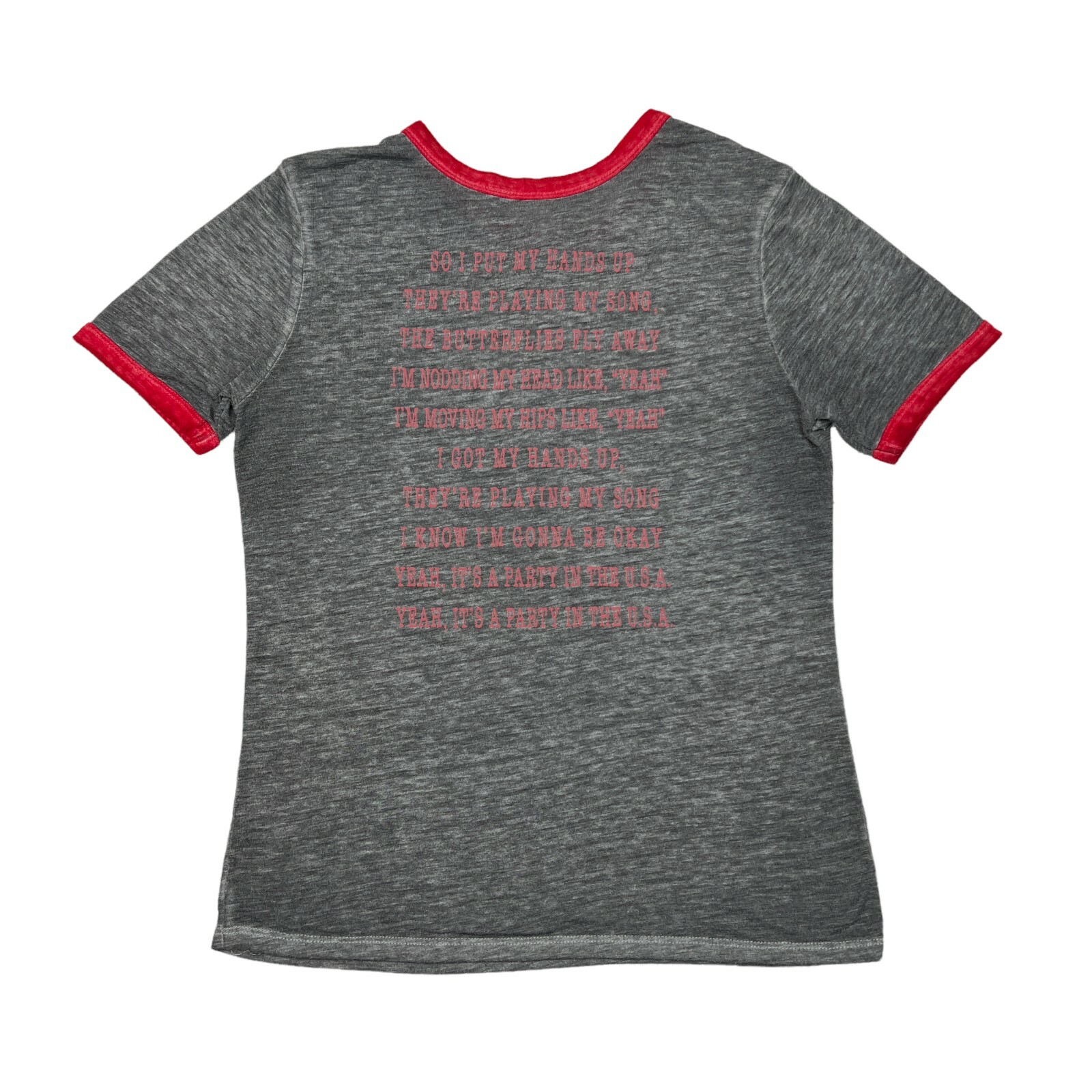 Lyric Culture Red Label Party In The USA Ringer T-Shi… - Gem