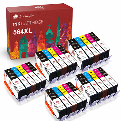 25PK 564XL Ink Cartridge Set +Chip For HP 564 Photosmart 5510 5514 5520 ...