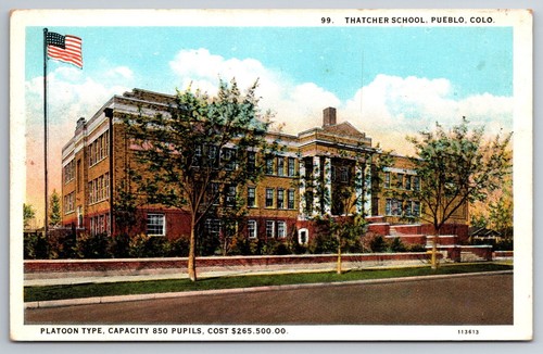CO, Pueblo, Thatcher School, Platoon Type, Vintage Postcard | eBay