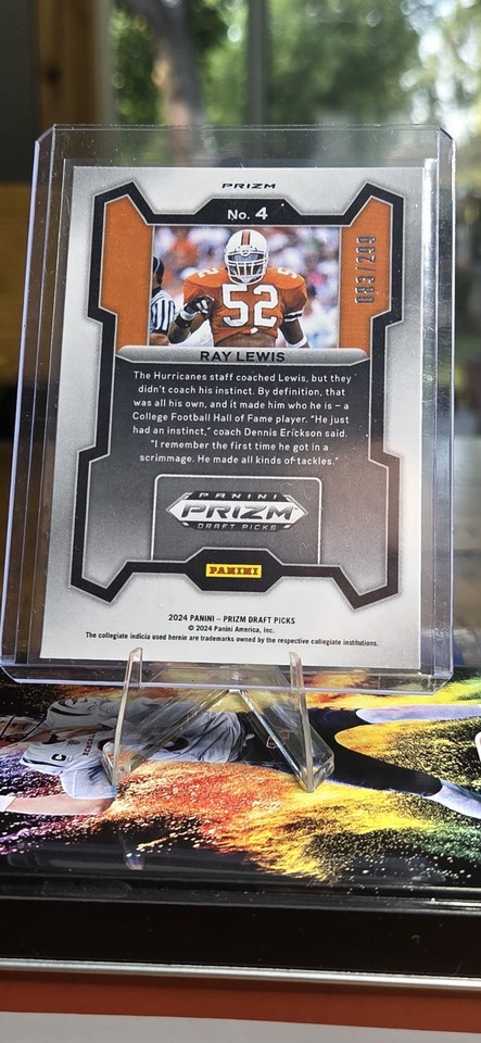 2024 Panini Prizm Draft Picks Ray Lewis #4 Red Prizm /299 SP Hurricanes ...