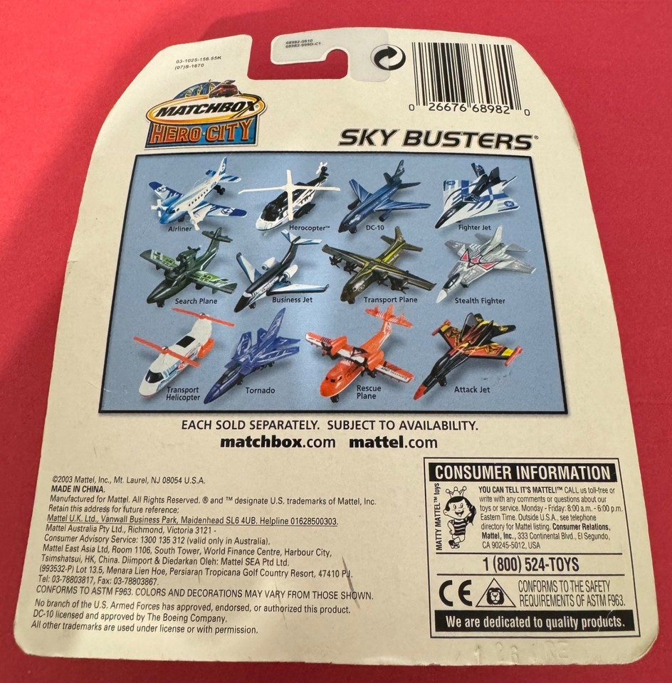 MATCHBOX HERO CITY SKY BUSTERS HEROCOPTER HELICOPTER SECRET MISSION ...