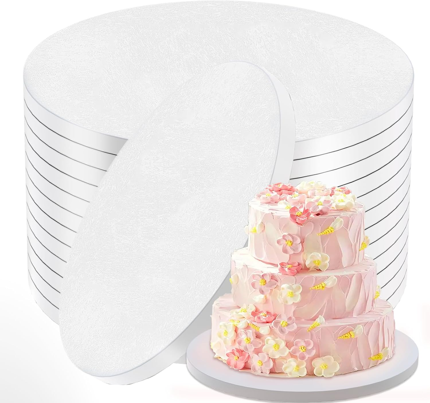 12 Inch Cakeboard 12 Pack, 1/2 Inch Thick round Cake Boards, Bend ...
