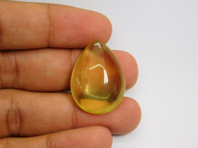 Natural Yellow Lemon Quartz Cabochon Loose Gemstone For Jewelry 40 Cts ...