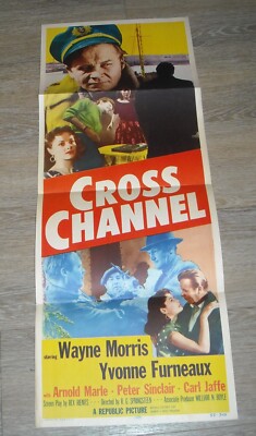 1955 CROSS CHANNEL MOVIE POSTER 14 x 36 inches WAYNE MORRIS YVONNE ...