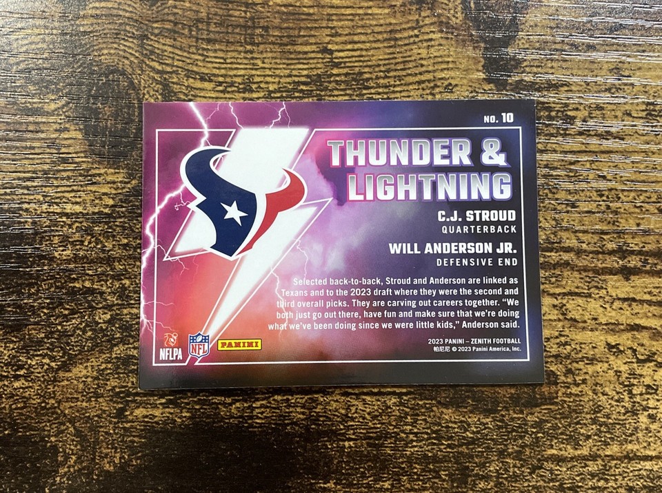 2023 Zenith Football Thunder And Lightning CJ Stroud & Will Anderson Jr ...