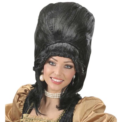 Schwarze Perücke Baroness Barock Rokoko Renaissance Turmfrisur ...