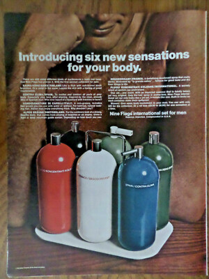 1968 Nine Flags International Set for Men Ad Shaving Cologne Deorderant ...