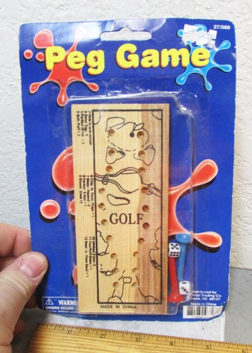 Peg Game wood board GOLF pegs & dice included instructions on board | eBay