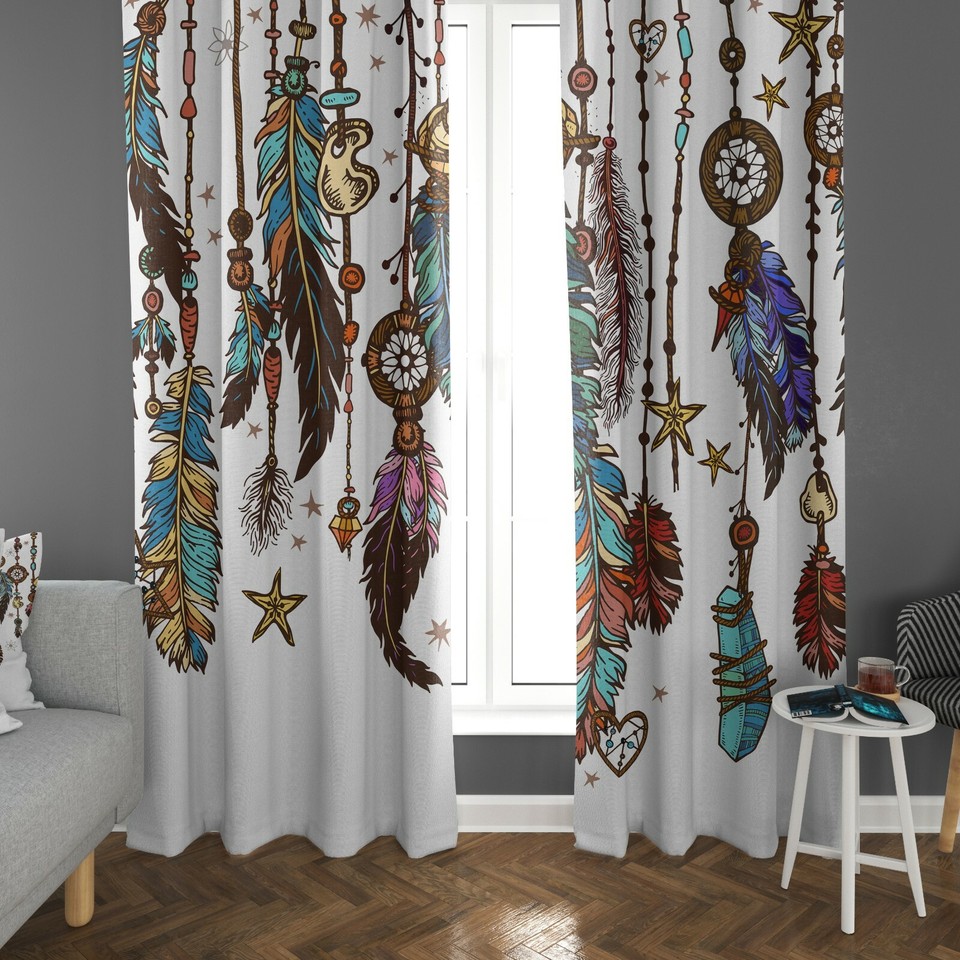 Dream Catcher Window Curtain feather Drapery dream catcher Curtain ...