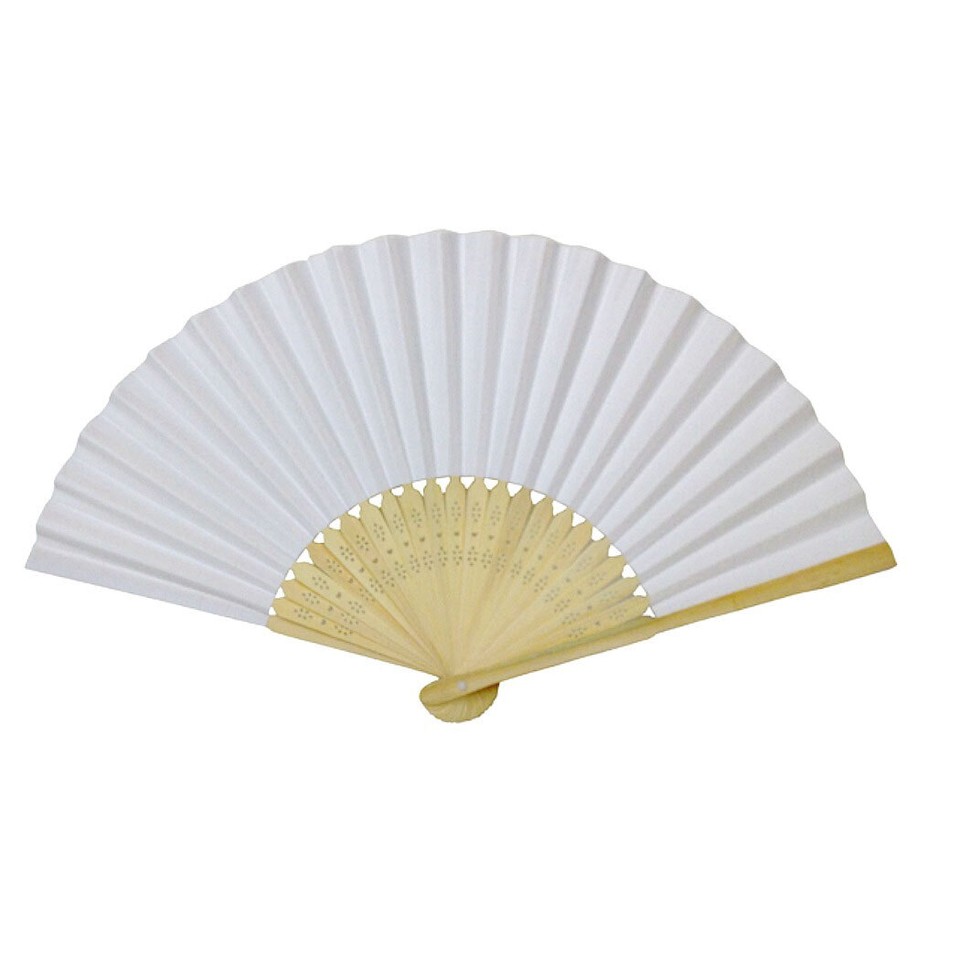 10 PAPER FANS Folding Hand Fan Wedding Gift Party Favor Bamboo Set Lot ...
