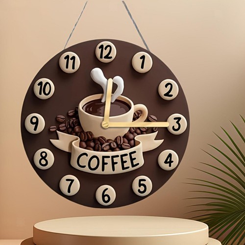 Coffee Cup Clock Hanging Ornament 2D Decorative for Bedroom Farmhouse Home | eBay