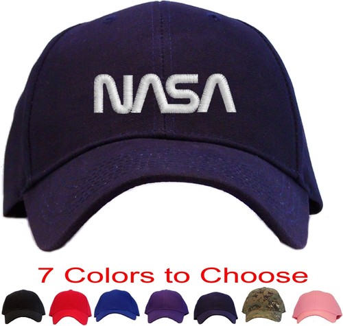 Nasa - White Worm Logo Embroidered Baseball Cap - Available in 7 Colors ...