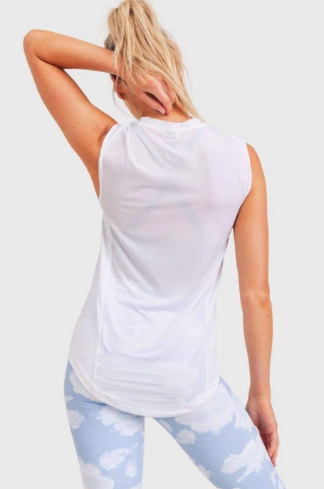 Mono B - Cool-Touch Perforated Side Panel Tank Top-White-Medium | eBay