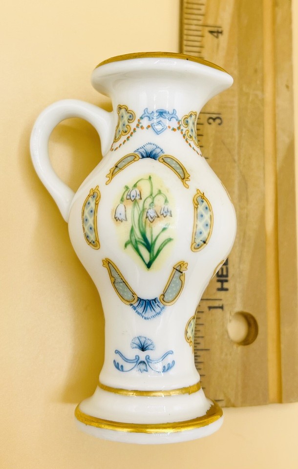 1982 Franklin Mint Snowdrop January Miniature Vase Flower Of The Month ...