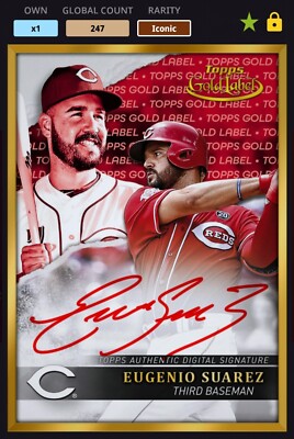 Topps BUNT DIGITAL Gold Label 2020 EUGENIO SUAREZ Red Signature ICONIC ...