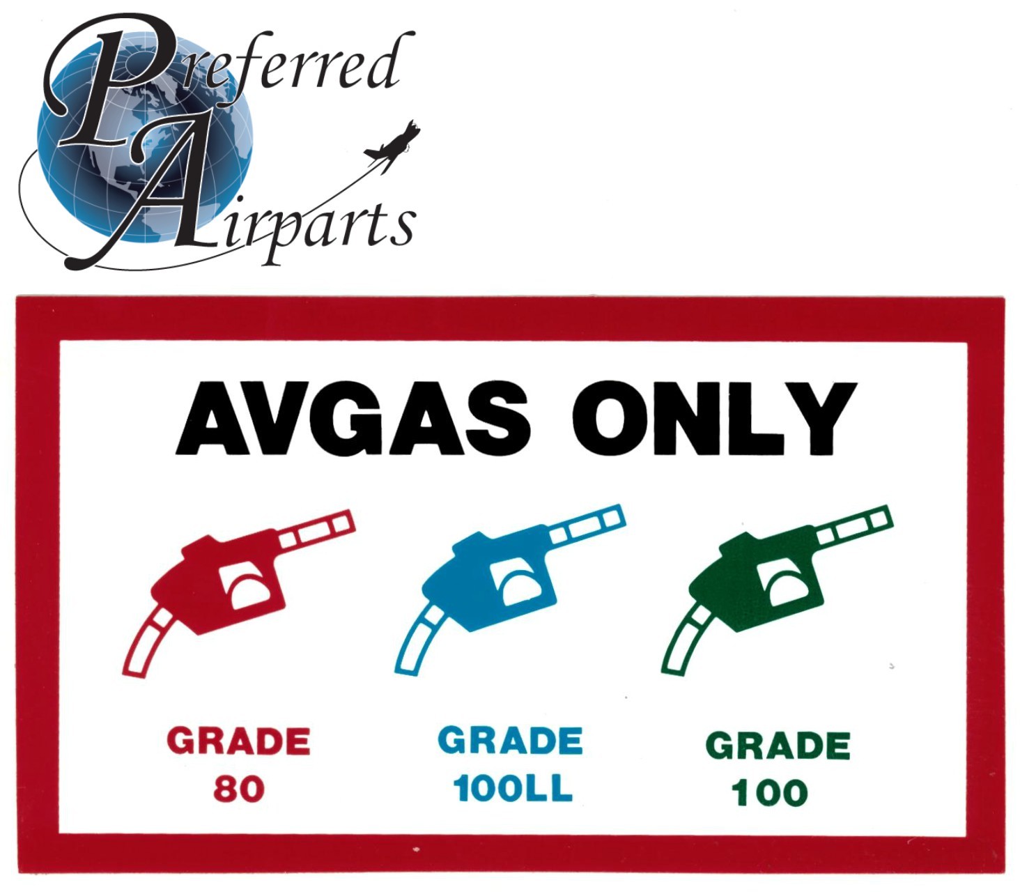 Lot of 10 Avgas Only Placards Piper PN 456-681 80, 100LL, 100 | eBay