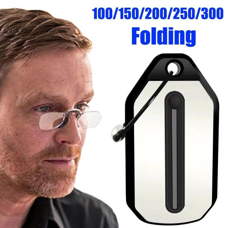 Mini Nose Clip On Portable Reading Rimless Key Chain Wallet Magnifying ...