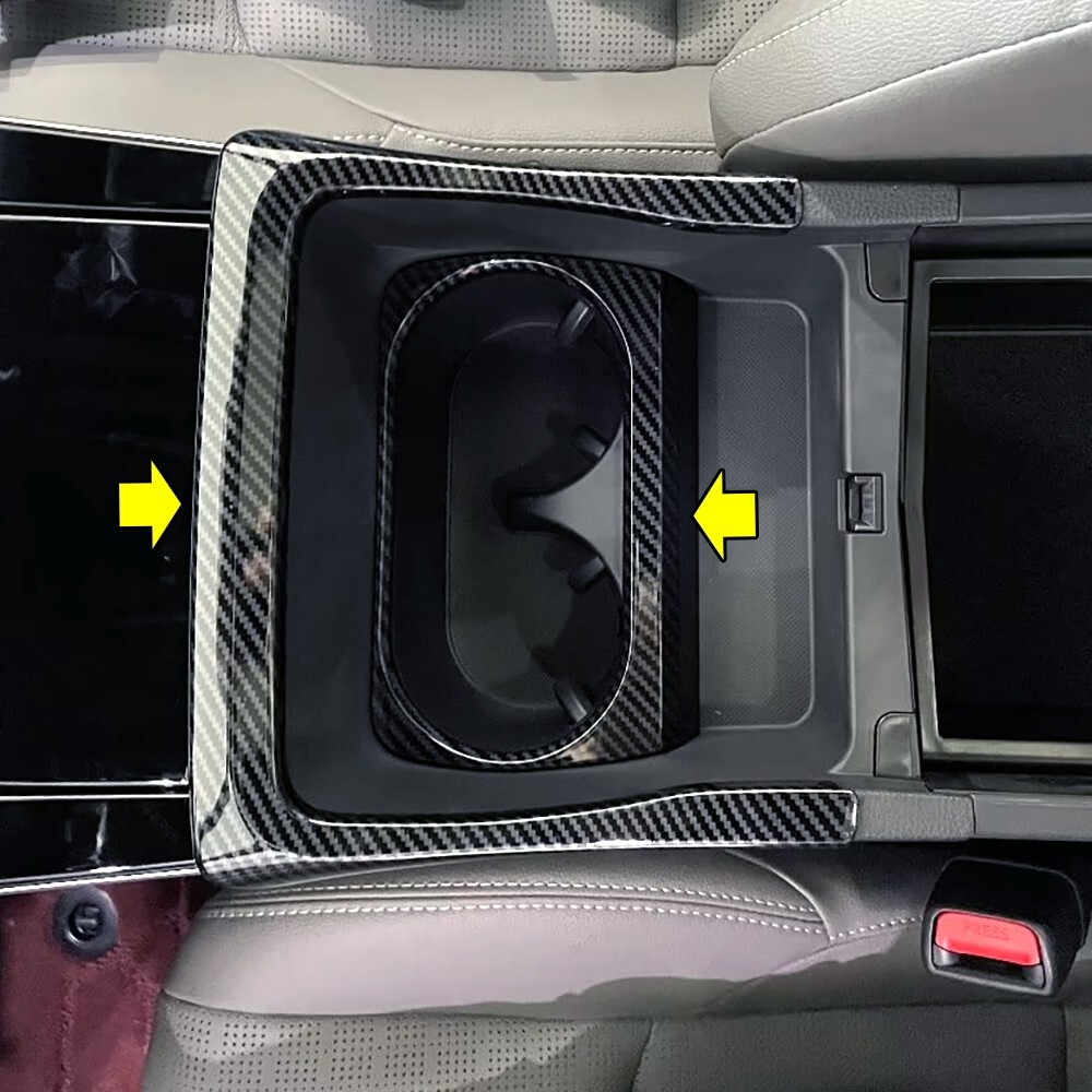 3Pcs Carbon Fiber Front Rear Cup Holder Bezel Trim For 2023 2024 Subaru ...