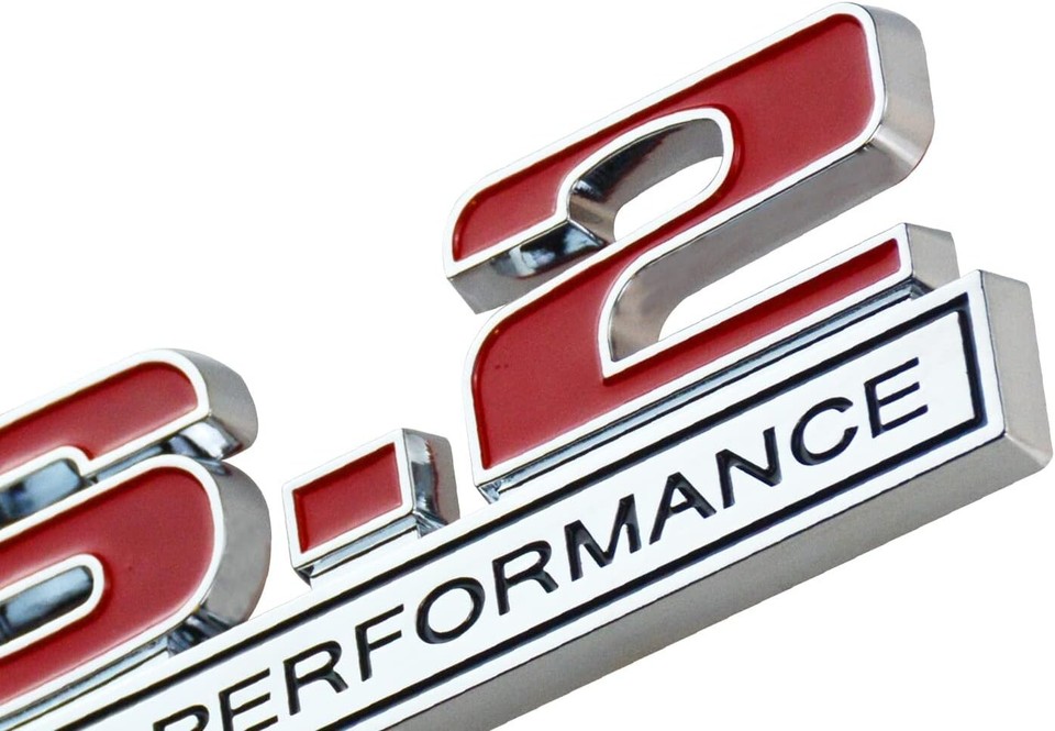 6.2 Liter Engine High Performance Emblem Badge Logo in Chrome & Red ...