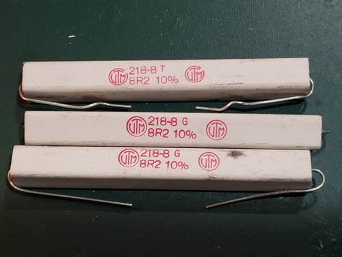 (3) 70’s NOS 17w Vitrohm 8R2 Resistor KH218-8 VTM Wire Wound Ceramic ...