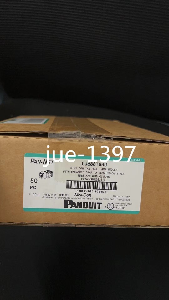 Panduit Giga TX Cat6 jack blue CJ688TGBU BOX OF 50. Free shipping！ | eBay