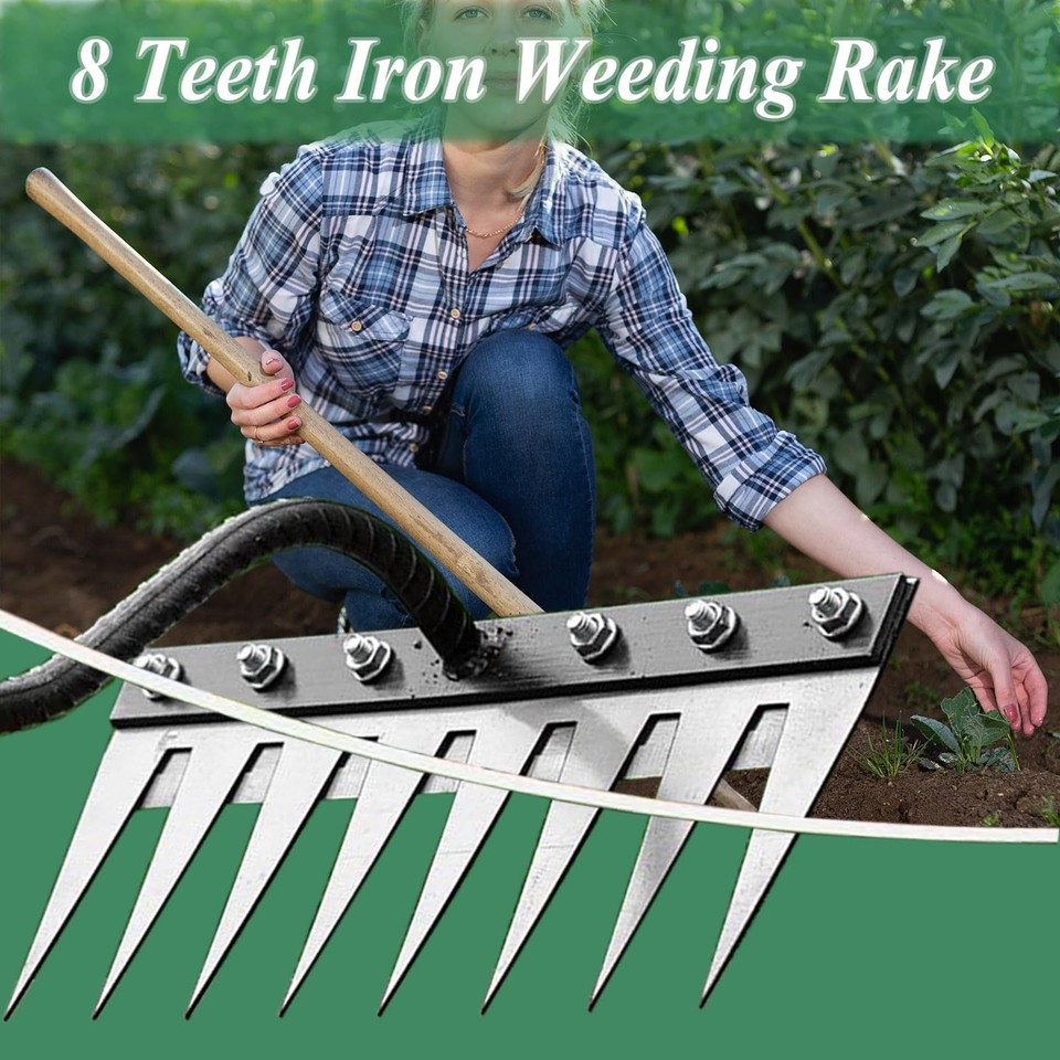 Upgrade Iron Weeding Rake 2.0, 2025 New Iron Rake for Gardening and ...
