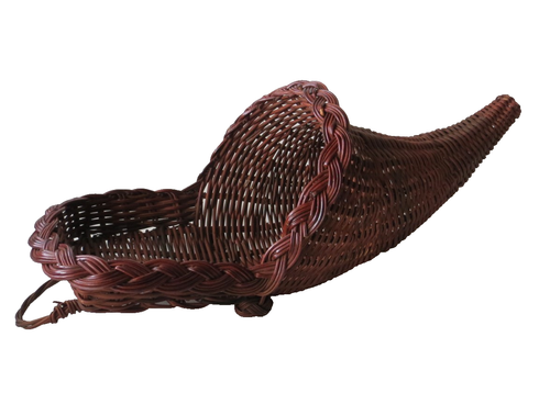Cornucopia Wicker Thanksgiving Centerpiece/Wall Hanging 18" Long Fall ...