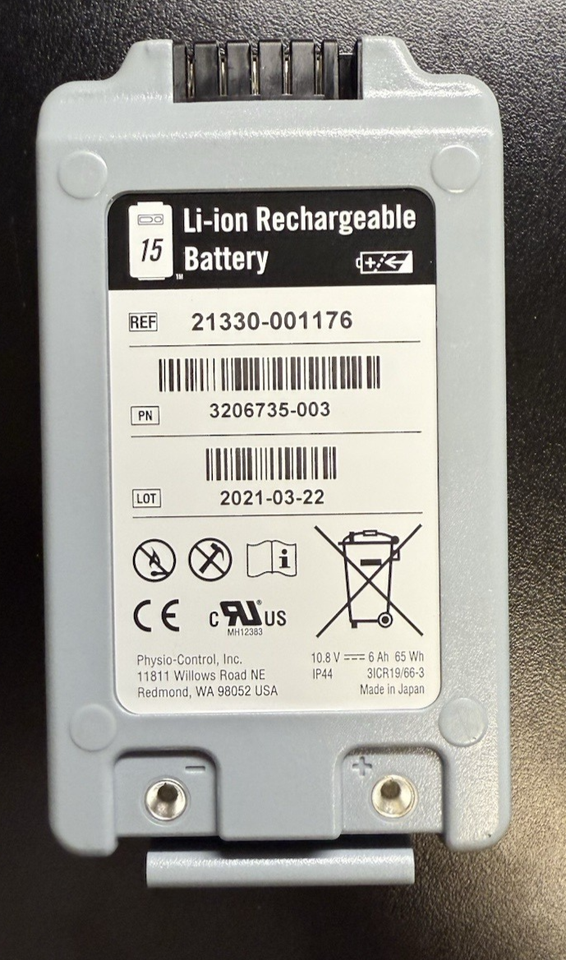Physio Control Lifepak 15 Li-ion Battery 21330-001176 DATE 2021 Fully ...