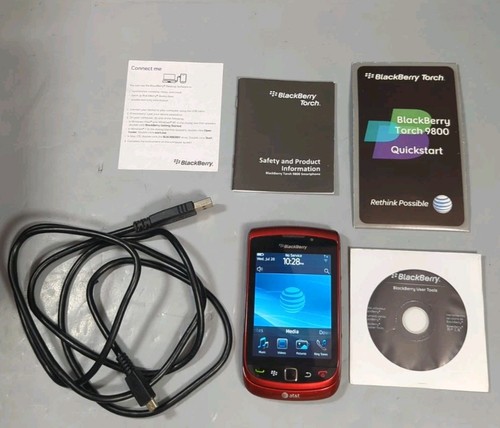 BlackBerry Torch 9800 QWERTY Red Slider Touch Smartphone 4GB AT&T ...