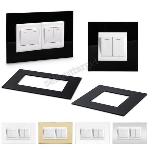 1-10 Single or Double Socket Finger Plate Light Switch Plug Surround ...