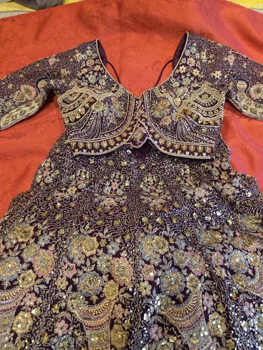Purple Plum Indian Pakistani Lenga Dress, Bridal Party wedding wear | eBay